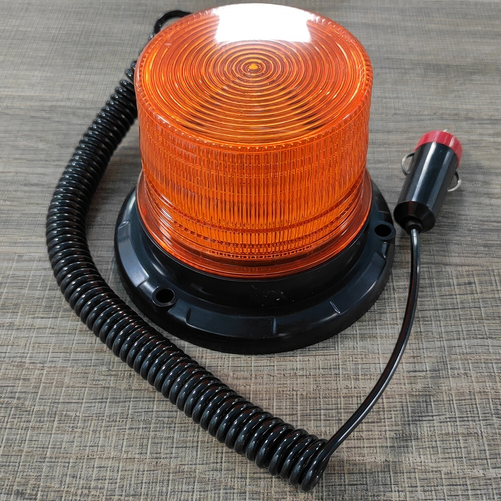 30 LED Amber Flashing Rotating Beacon Strobe Alarm Warning Light 12/24V ...