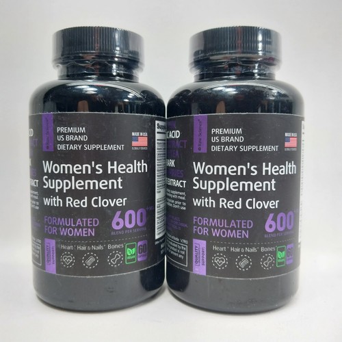 2x Womens Health Supplement w Red Clover 60 Capsules-2 per serv EXP 2/ ...