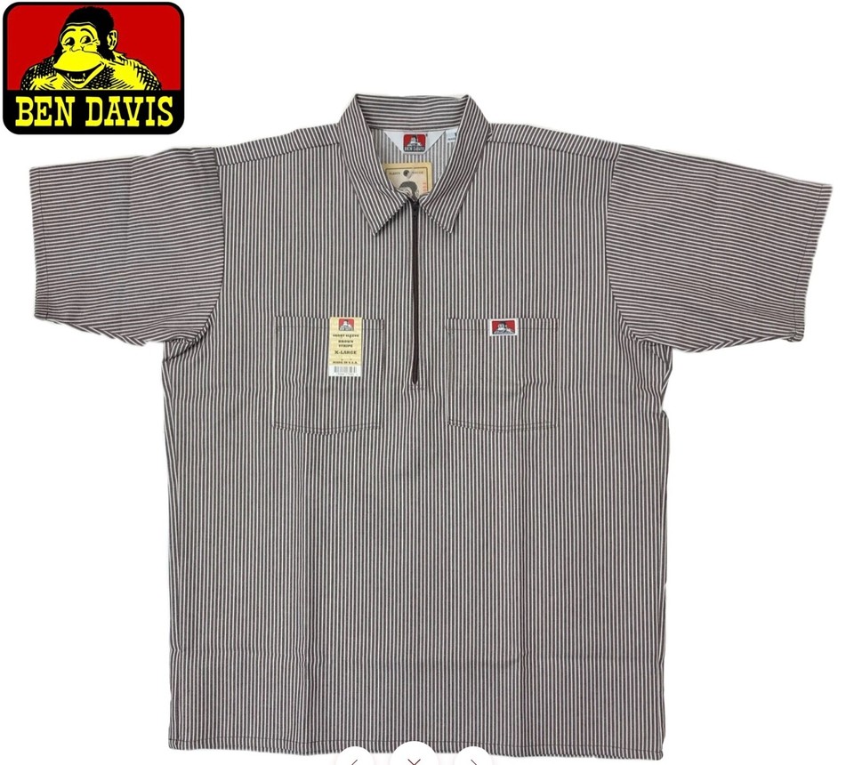Ben Davis Shirt Short Sleeve 60% Cotton 40% Polyester All Color 1/4 Zip ...
