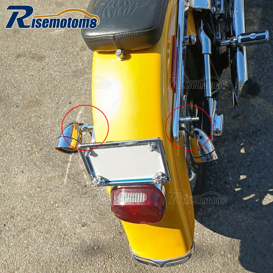 Chrome Rear Turn Signal Relocation Mount Kit For Harley Softail ...
