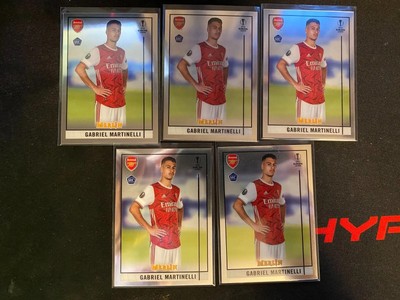 2020/21 Topps Merlin Soccer UEFA Gabriel Martinelli 5 Card Rookie Card ...