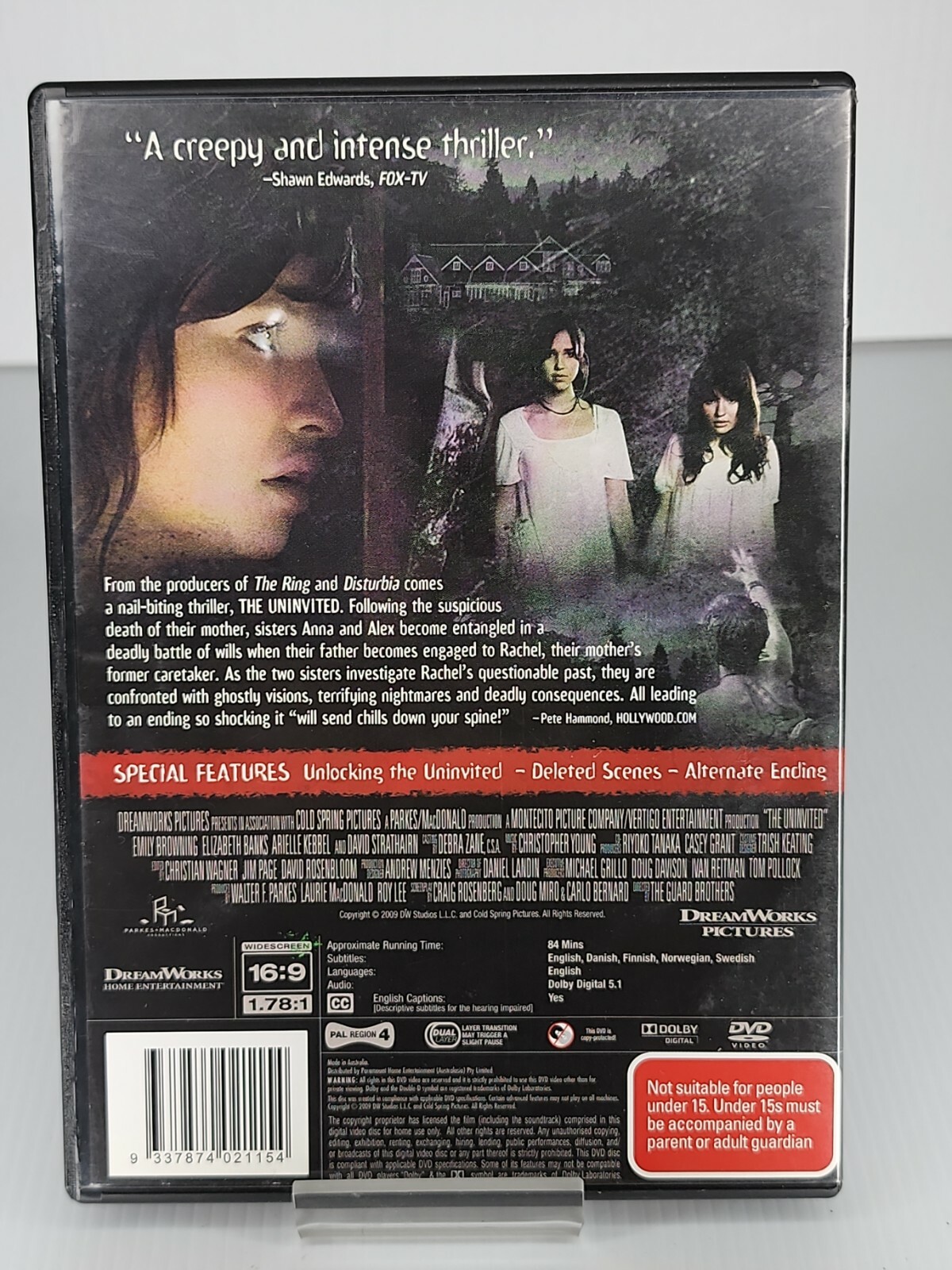 The Uninvited DVD Thriller Emily Browning, Arielle Kebbel, David ...