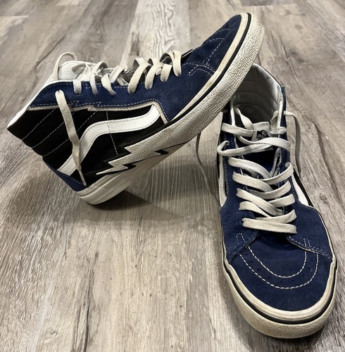 Vans Sk8-Hi Bolt Suede Canvas True Blue Shoes Van’s 721454 Men’s US ...
