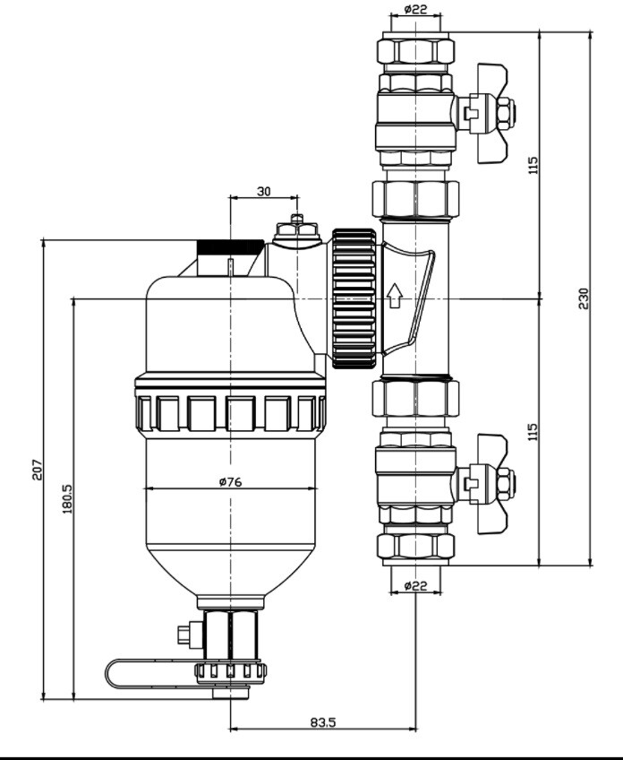 Boiler Filter 22mm Magnetic for Central Heating Systems inc Metal ...