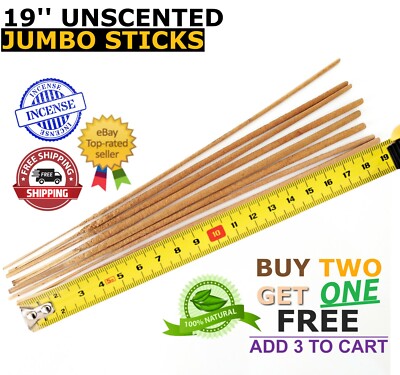 19'' UNSCENTED Jumbo Incense Sticks Make You Own Scents Extra Large 19 ...