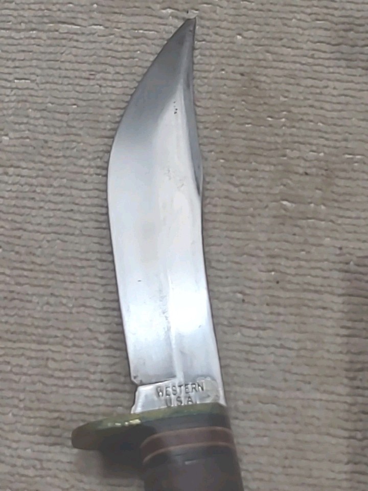 Vintage Western USA L66 Hunting Fixed Knife with Sheath, Stacked ...