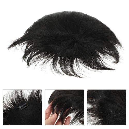 Human Hair Extension Fake Bald Patch Thin Toupee for Men Durable ...