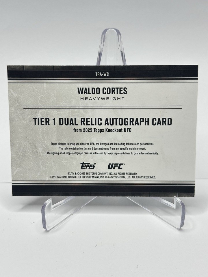 20205 Topps Knockout UFC Waldo Cortes RC Fighter Worn Patch On Card ...