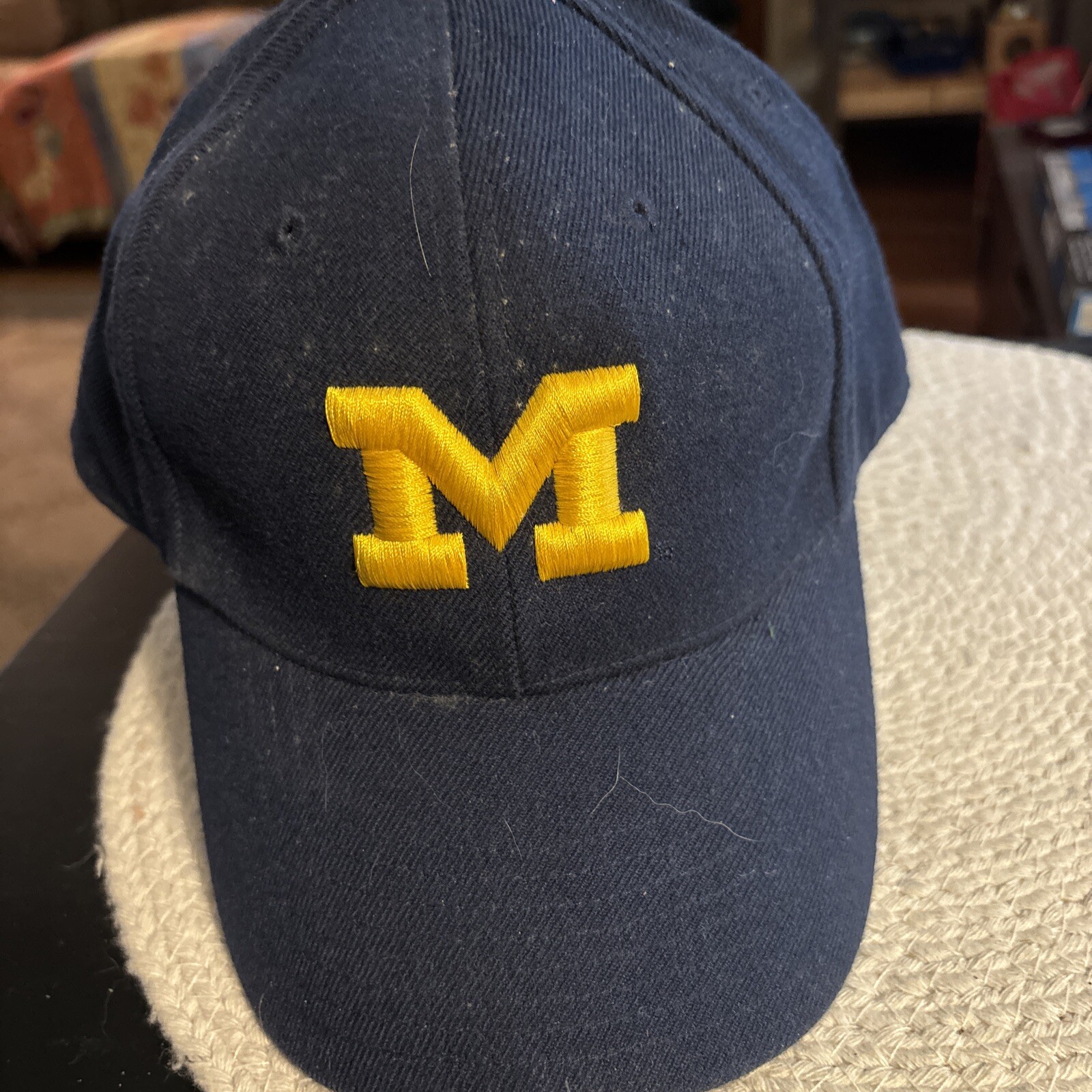 University of Michigan Hat Cap Navy Blue Wolverines Embroidered M Logo ...