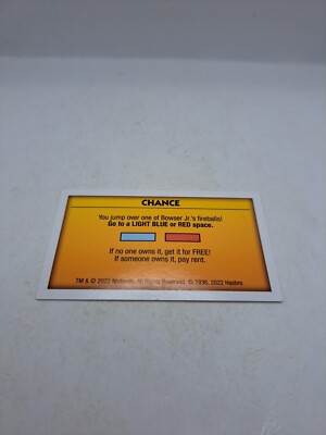 Monopoly Junior Super Mario Board Replacement Parts Chance Card Light ...