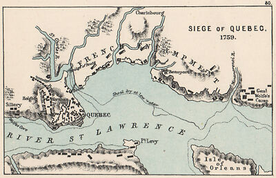 SEVEN YEARS WAR. Siege of Quebec 1759. Plains of Abraham. SMALL 1907 ...