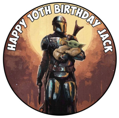 The Mandalorian BABY YODA GROGU Edible Cake Topper Rice Wafer Paper ...