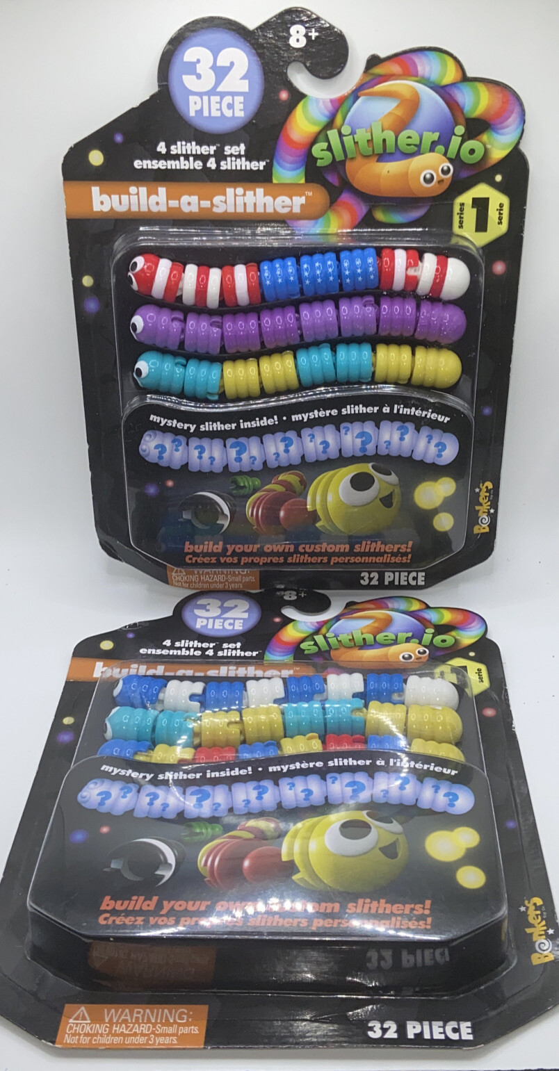 Slither.io Build-A-Slither, 4 Slither Set - 32 PCS Total, Bonkers, 2 ...