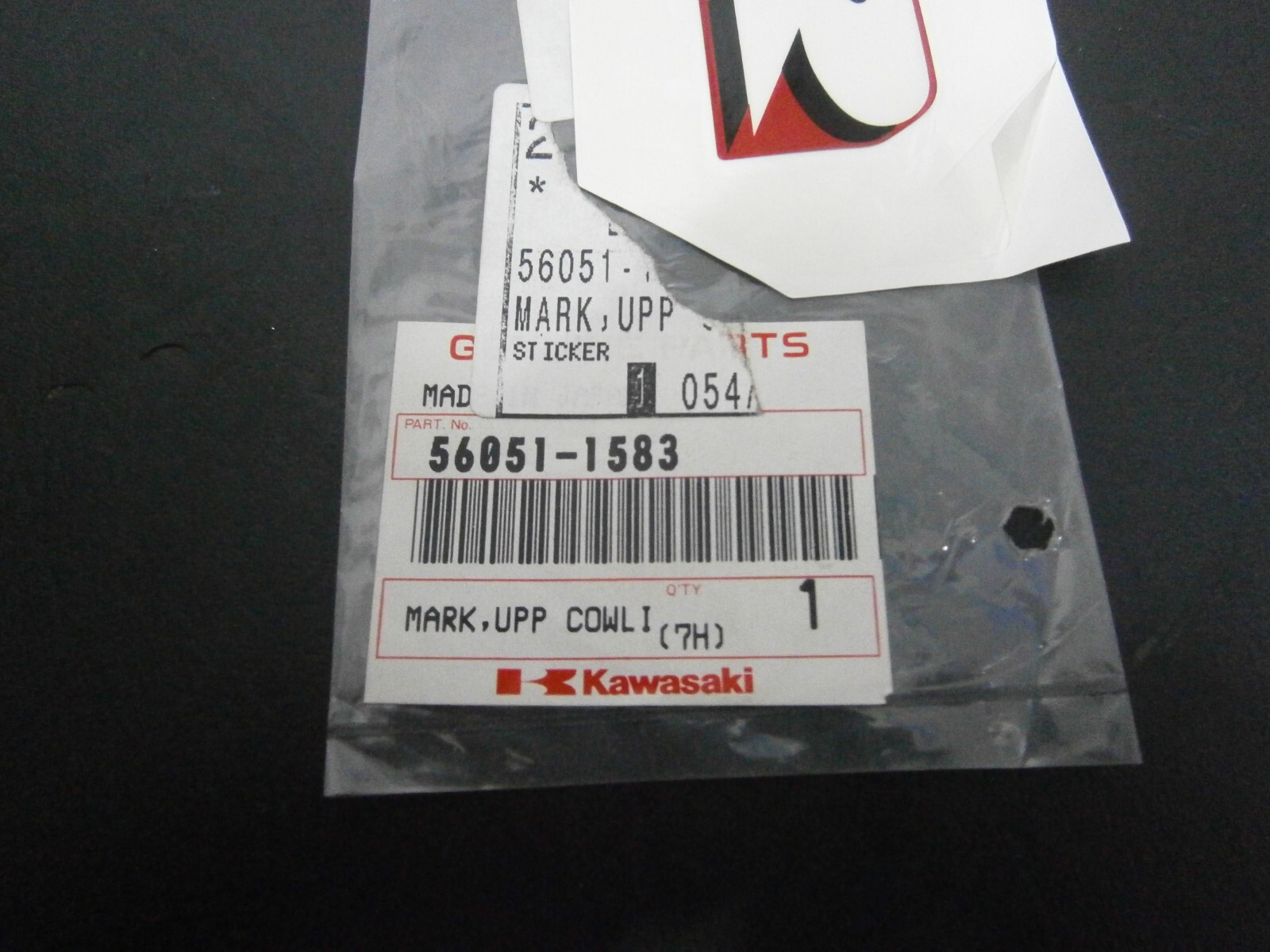 Kawasaki ZX6R F 1997 Top Fairing Nose Cone Emblem Decal Sticker 56051 ...