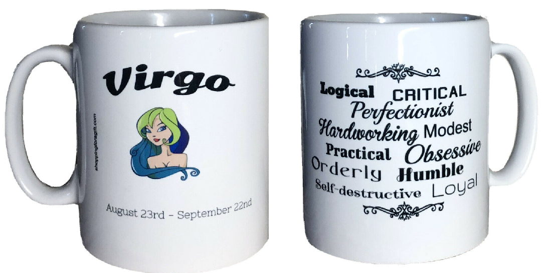 Virgo Star Sign Mug. Zodiac Mug With Description. Birthday, Christmas ...