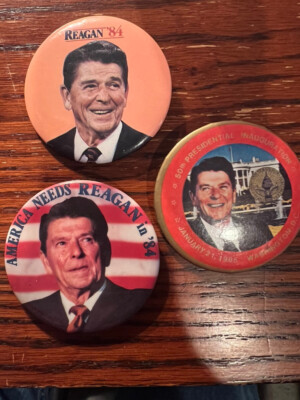 Ronald Reagan for President Campaign Buttons Lot of 3 | eBay