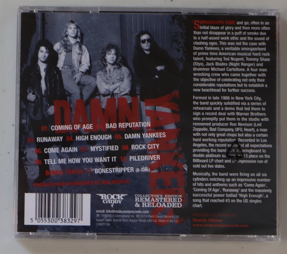 Damn Yankees self titled CD new Rock Candy Records Reissue s/t same | eBay