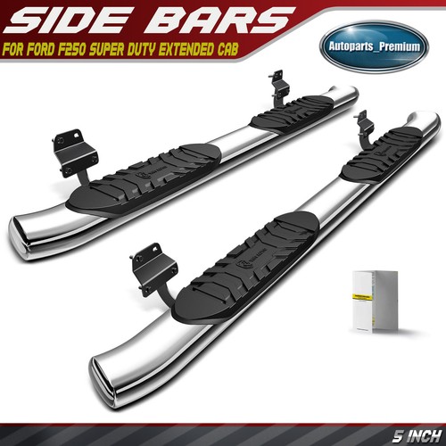 5'' Chrome S/S 304 Oval Bend Side Step Bar for Ford F250 Super Duty ...