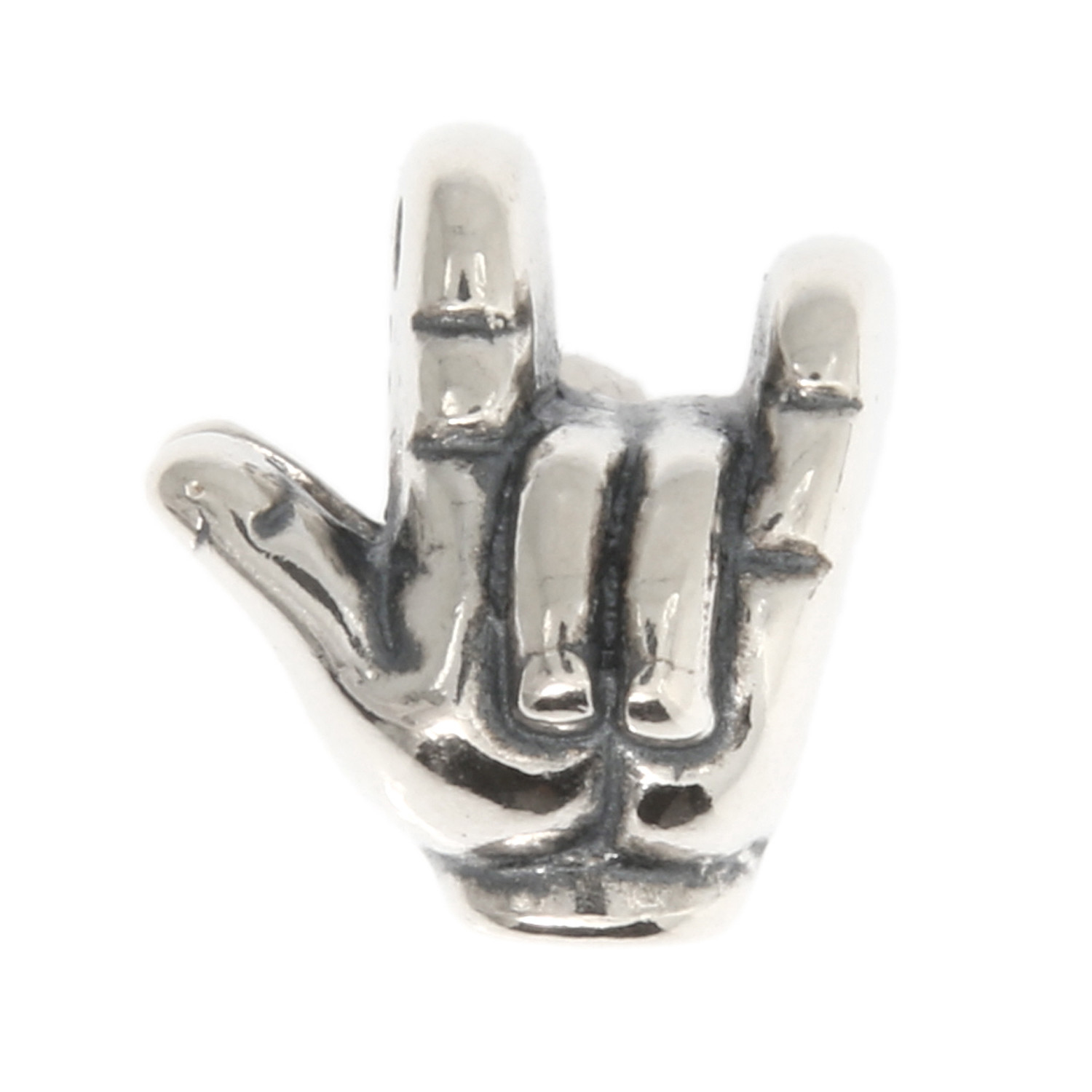 Sterling Silver I Love You Hand Sign Language Bead Charm | eBay