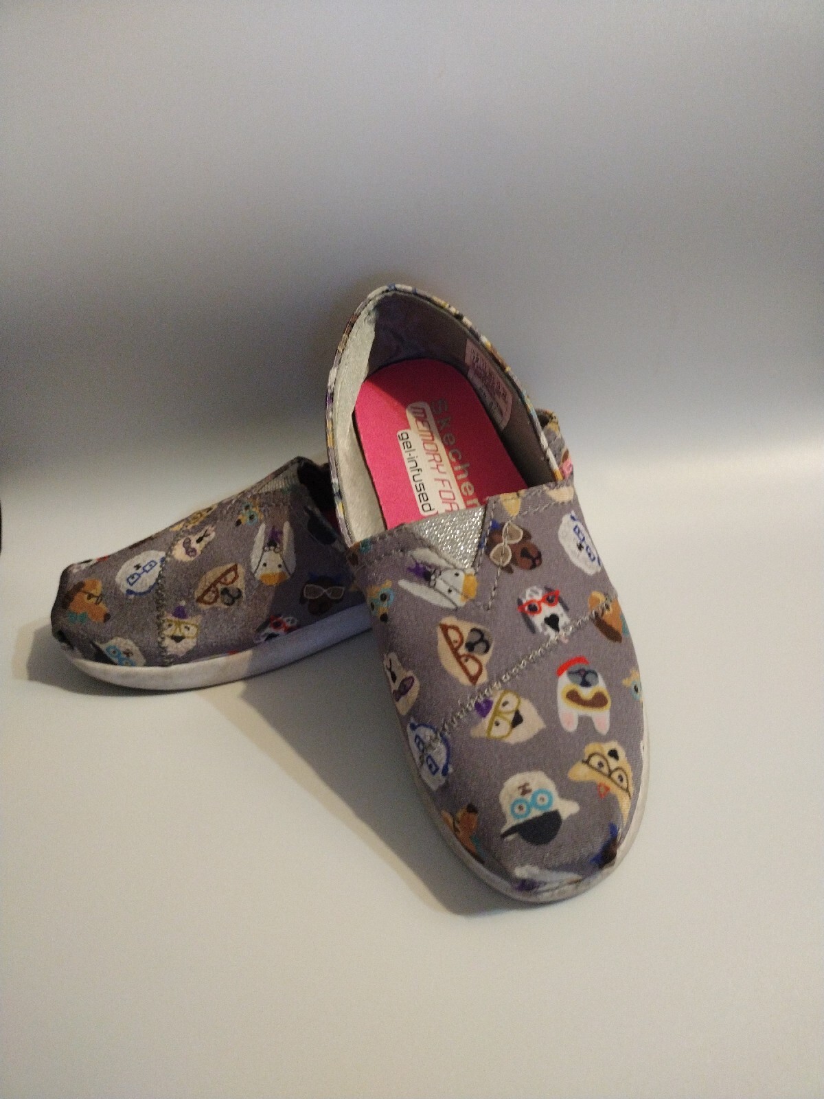 Skechers Bobs from Skechers Girls Dogs pattern memory foam US 12 UK 11 ...