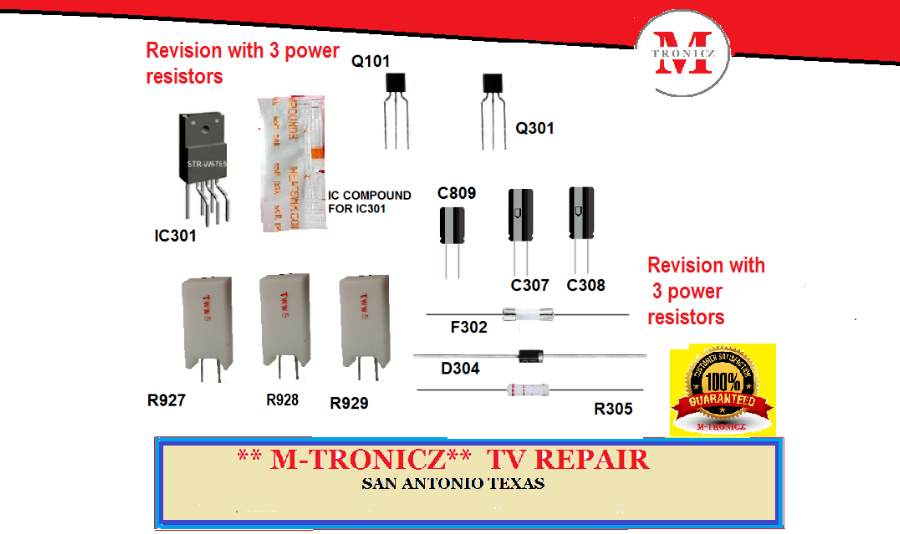KIT FOR ZENITH Z50PJ240 LG 50PJ650 CLICKING ON /OFF Revision WITH 3 ...