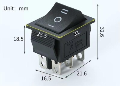 2 Switch, 3 Position Rocker 6 | eBay