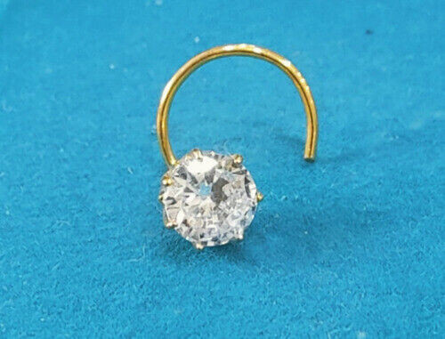 0.50Ct 14K Yellow Gold Plated Lab Created Diamond Nose Screw Ring ...