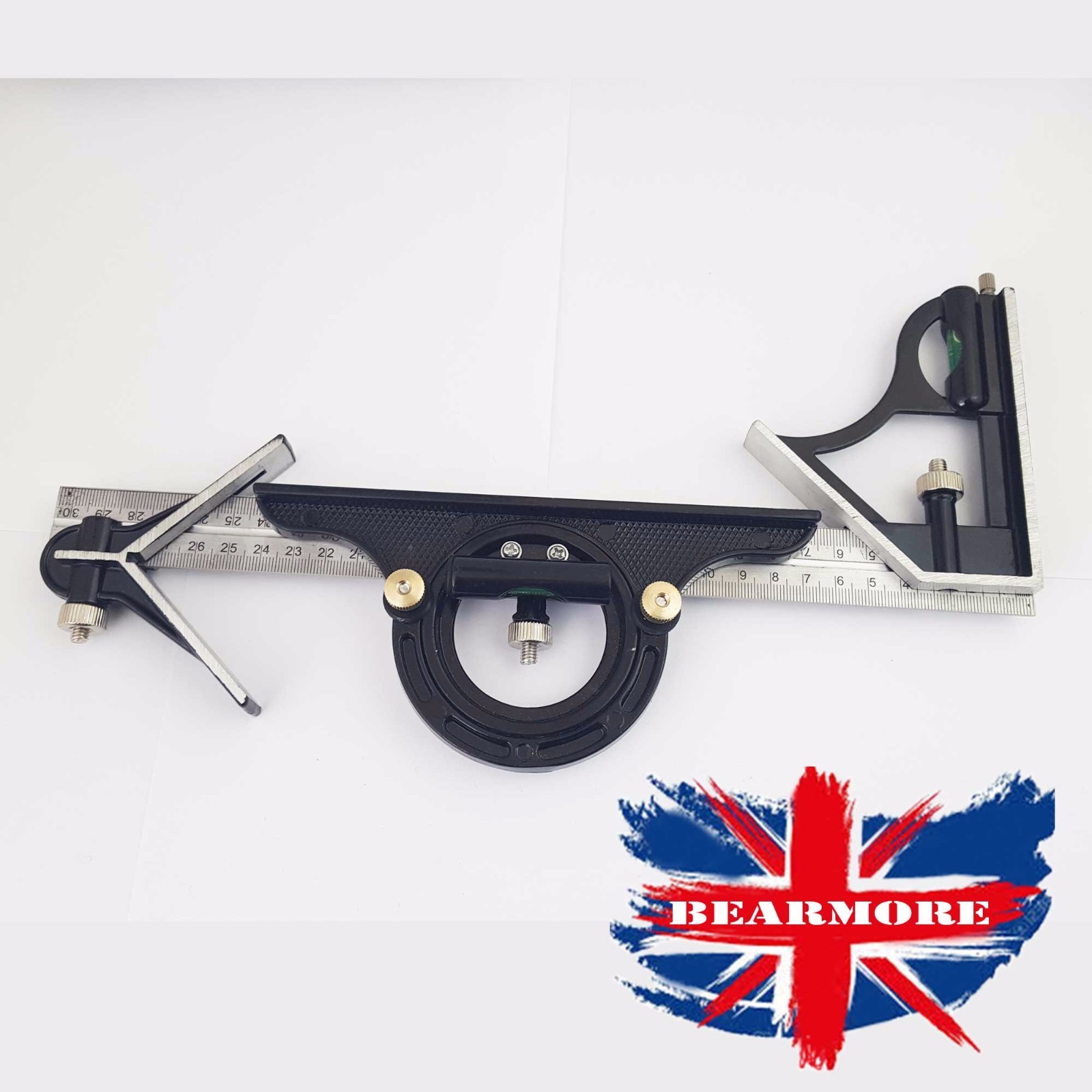 12" Combination Square 30CM & Adjustable Protractor Level Measure ...