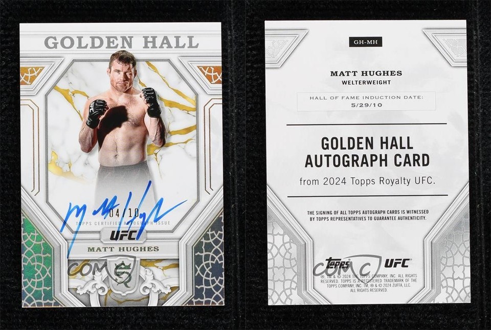 2024 Topps Royalty UFC Golden Hall Auto Gold 4/10 Matt Hughes #GH-MH | eBay