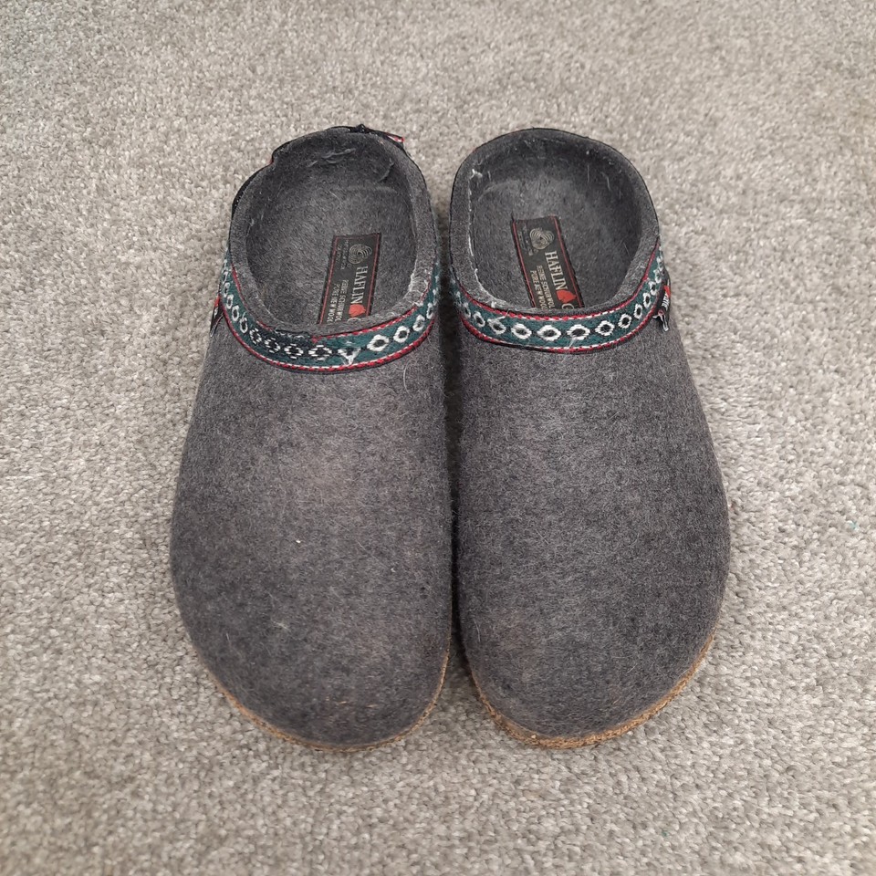 Halfinger Grizzly Slip On Wool Clogs Mules Shoes Womens 7 US 38 EU Gray ...