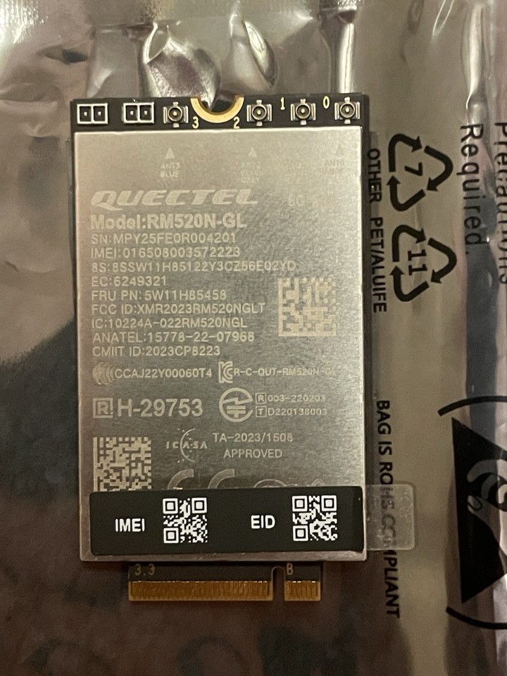 Lenovo Thinkpad Quectel Rm520N- GL 5G M.2 WWAN Module X1 Carbon Gen 12 ...