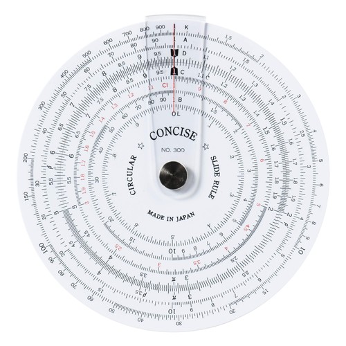 Concise Ruler Circular Slide Rule No. 300 100829 Made IN JAPAN 110mm ...