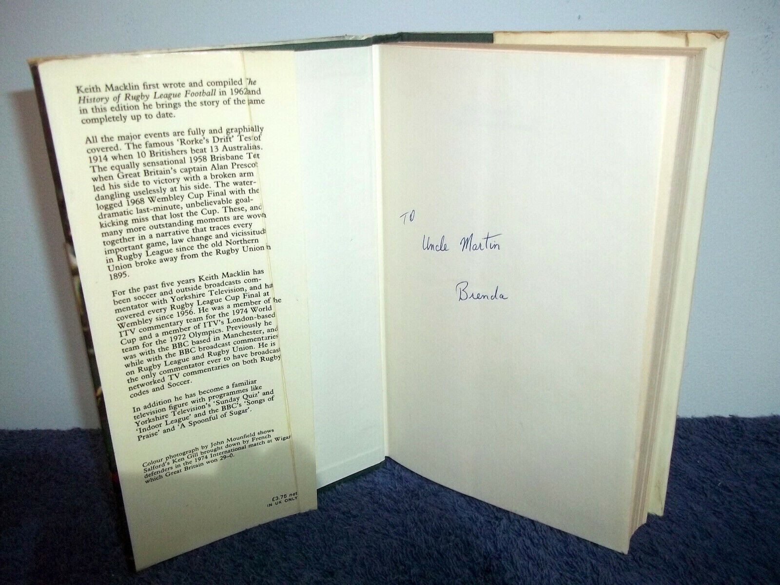 `the History of Rugby League Football Keith Macklin 1974 Harback for ...