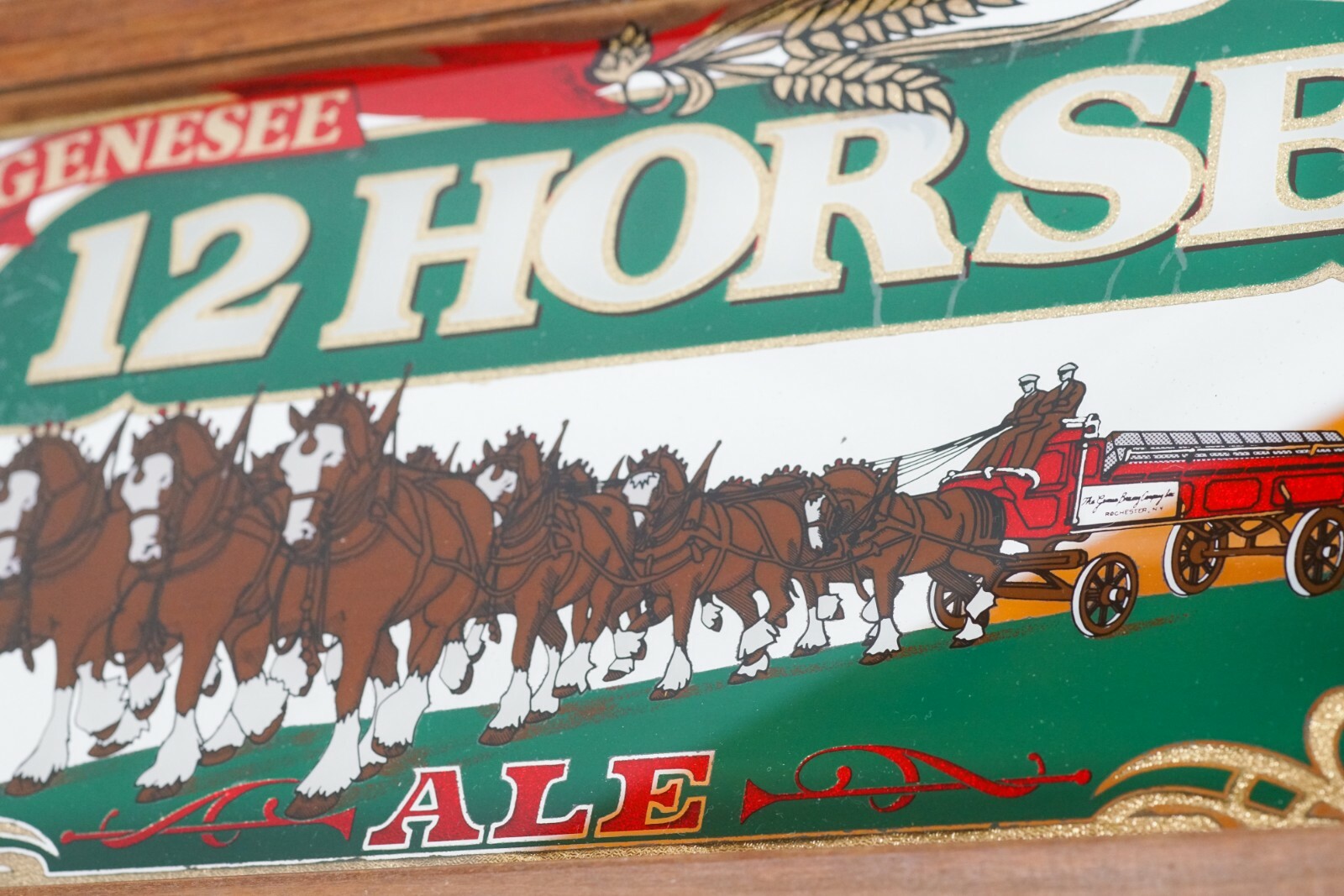 Vintage Genesee 12 Horse Ale Mirror Beer Tray, Genesee Clydesdale Beer ...