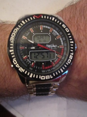MOSSIMO MEN'S WATCH - DAY/DATE - START STOP - TACHYMETER - VERY LARGE ...