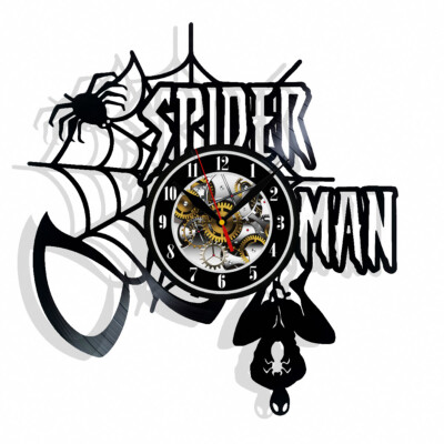Spider-Man Vinyl Wall Clock Art Home Room Decor Gift Christmas Birthday ...