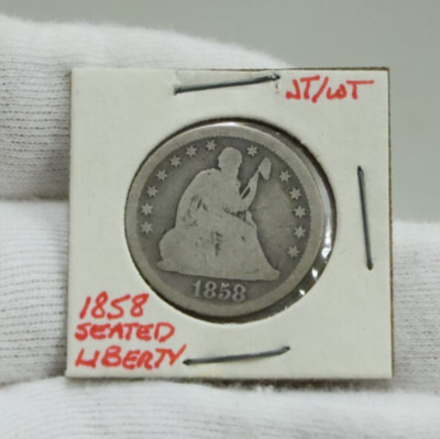 1858 US Seated Liberty Quarter 25c VG (Cleaned) | eBay
