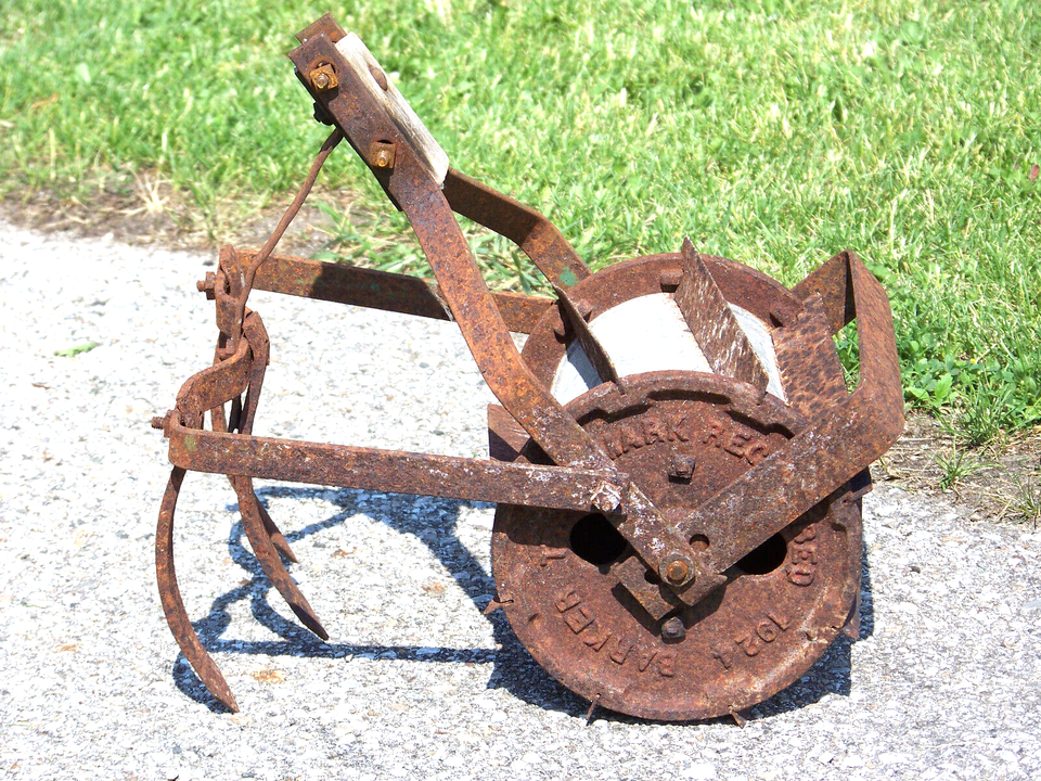 Vintage Antique 1924 Barker Garden Hand Push Cultivator Tiller Weed ...