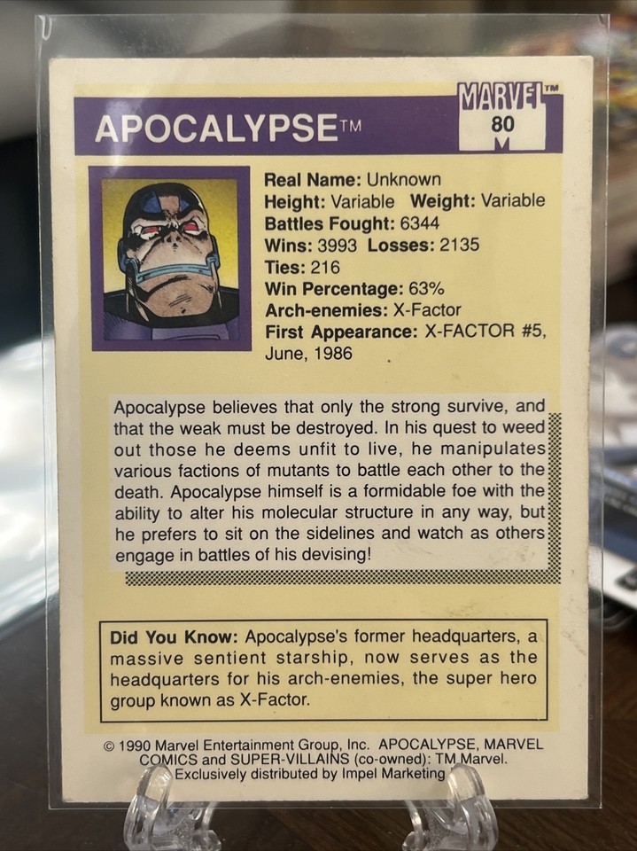 1990 Marvel Impel Apocalypse #80 Super-Villains | eBay