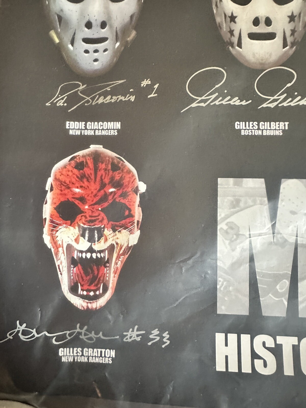 MASKS HISTORY OF THE NETMINDER AUTOGRAPHED 16X20 SIGNED BY 12 . Gerry ...