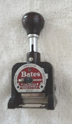 Numbering Machines - Vintage Bates Numberer Machine 6 Wheels