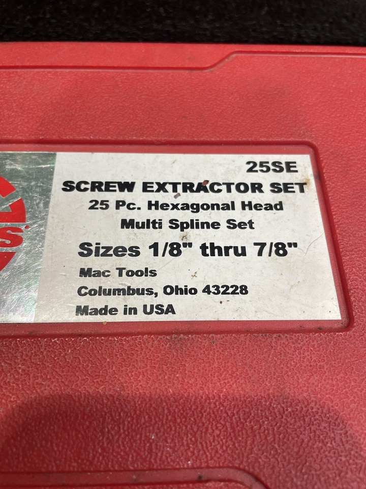 Mac Tools Screw Extraction Set | eBay