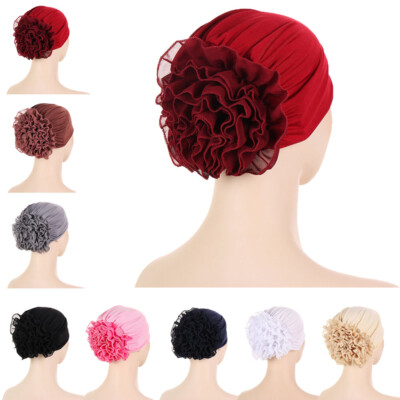 Indian Women Hijan Wrap Caps Hair Loss Turban Beanie Muslim Headscarf ...