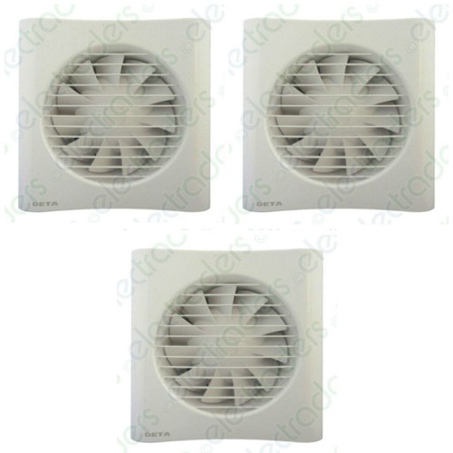 3 x Deta 4660 Axial Extractor Fan for 6 Inch / 150mm Ducting (Standard ...