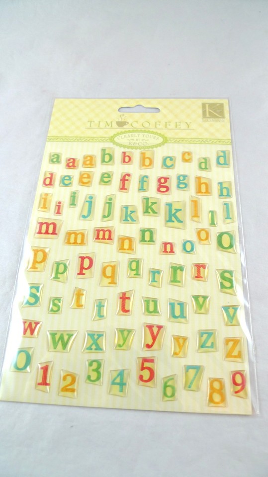 2 Packages TIM COFFEY Gel Letter Stickers Lettering Scrapbooks Cards ...