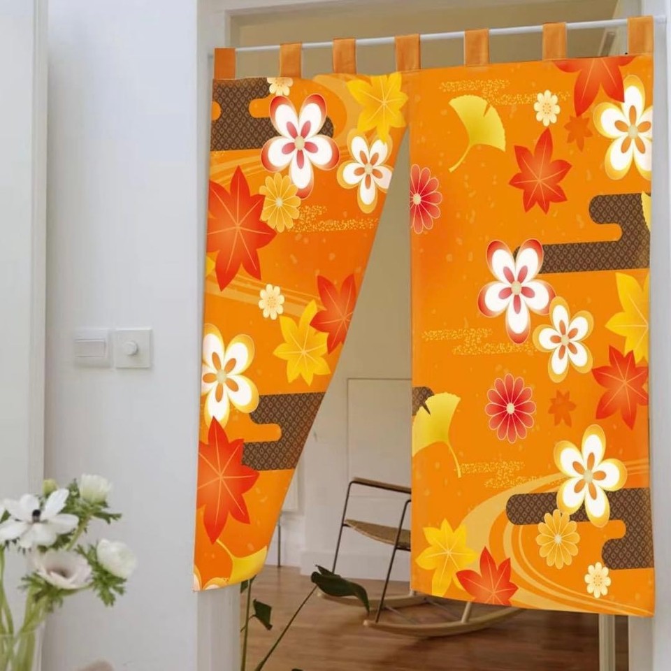 Banksy Noren Curtain Autumn Leaves Maple Shading 85x120cm | eBay