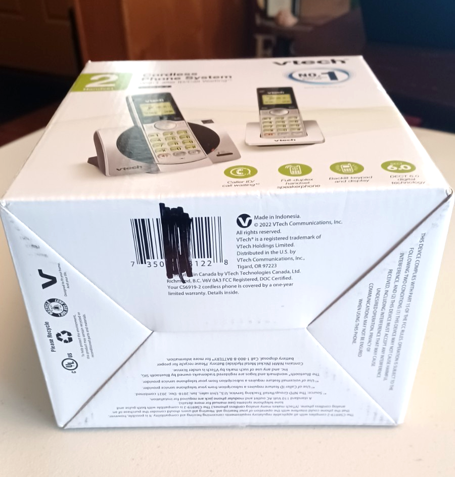 VTech CS6919-2 DECT 6.0 2 Handset Cordless Phone Caller ID & Call ...