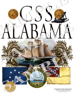 CSS Alabama Confederate Naval American Civil War themed art print | eBay