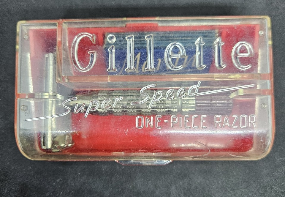 1950's Gillette Red Tip Super Speed Safety Razor - EX+ Case & Blades C1 ...