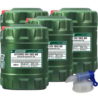 4x 20 Liter FANFARO FF Hydro HV ISO 68 Hydrauliköl DIN 51524-2 51524-3 ...